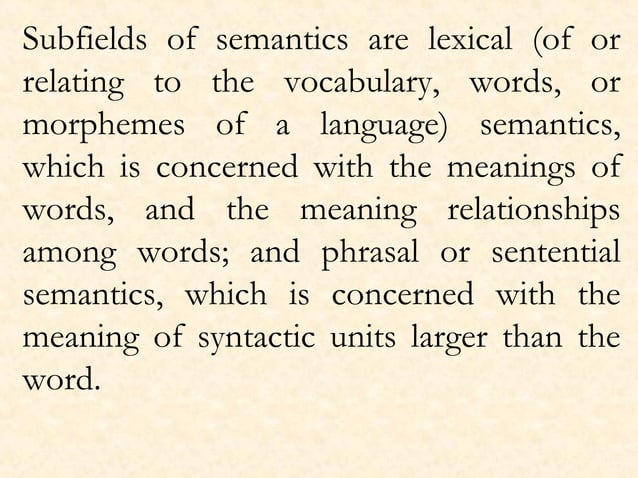 An introduction to semantics | PPT | Poetry | Books and Literature