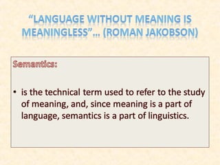An introduction to semantics | PPT