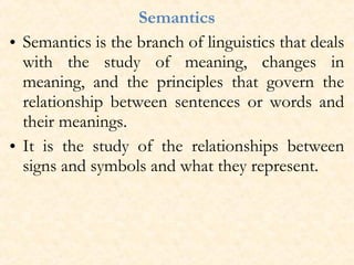 An introduction to semantics | PPT