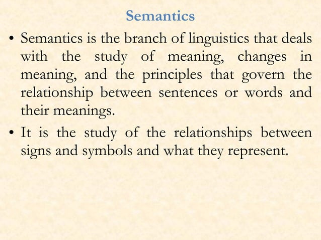 An introduction to semantics | PPT | Poetry | Books and Literature