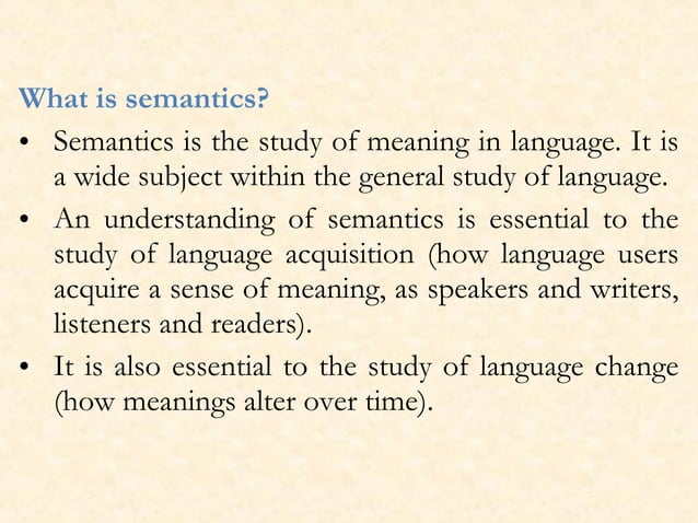 An introduction to semantics | PPT | Poetry | Books and Literature