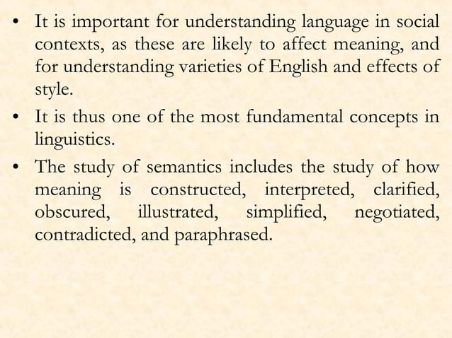 An introduction to semantics | PPT | Poetry | Books and Literature