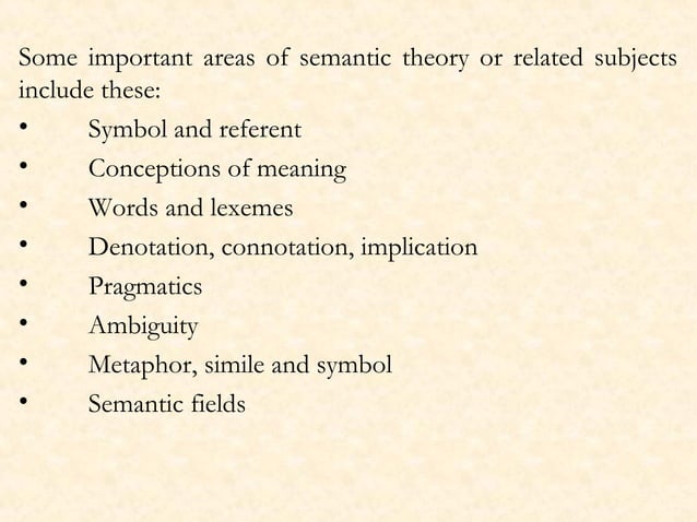 An introduction to semantics | PPT | Poetry | Books and Literature