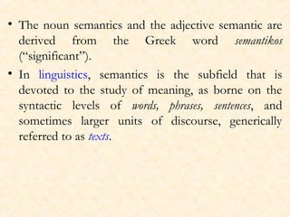 An introduction to semantics | PPT
