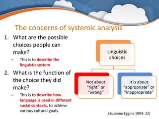 An introduction to Systemic Functional Linguistics | PPTX