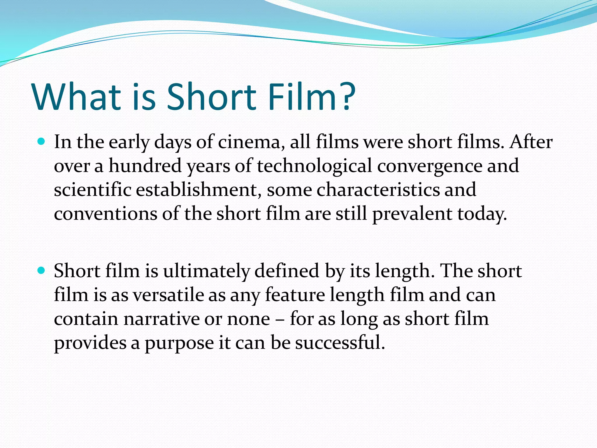 An introduction to short film | PPTX