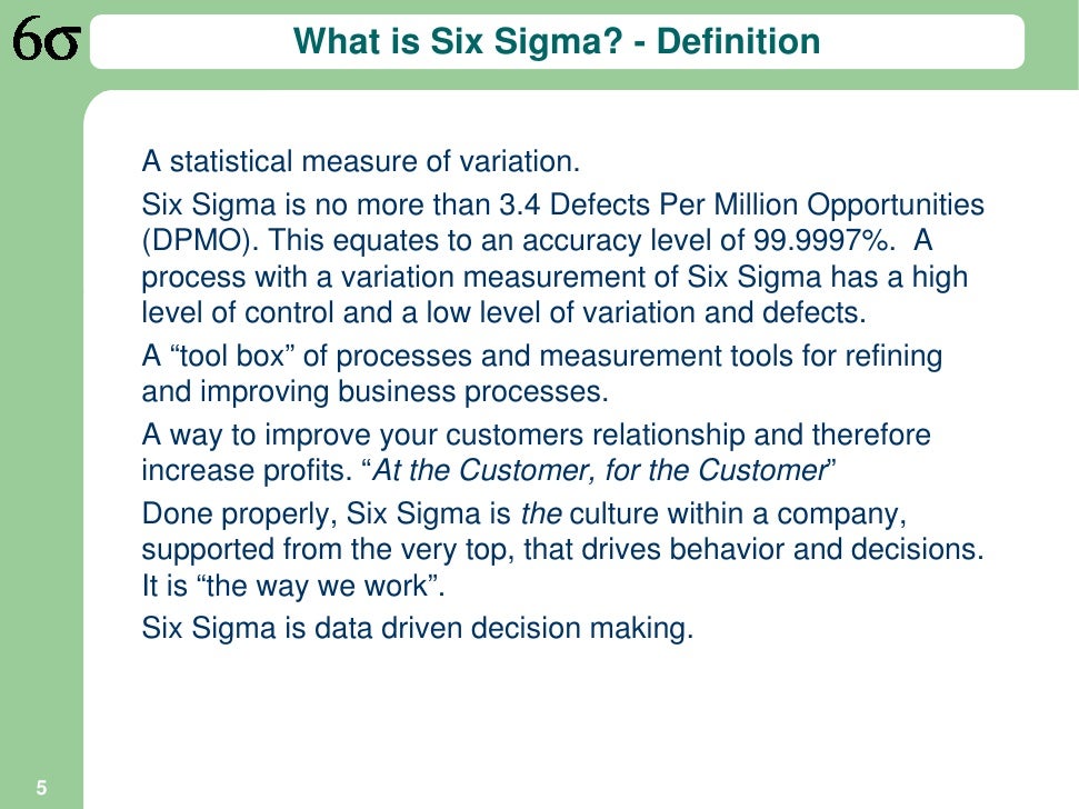 An Introduction To Six Sigma