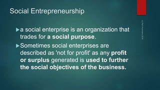 An introduction to social entrepreneurship | PPTX