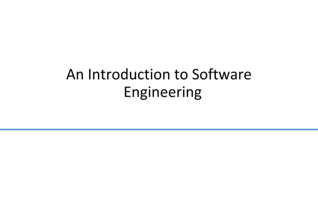An introduction to software engineering | PPT