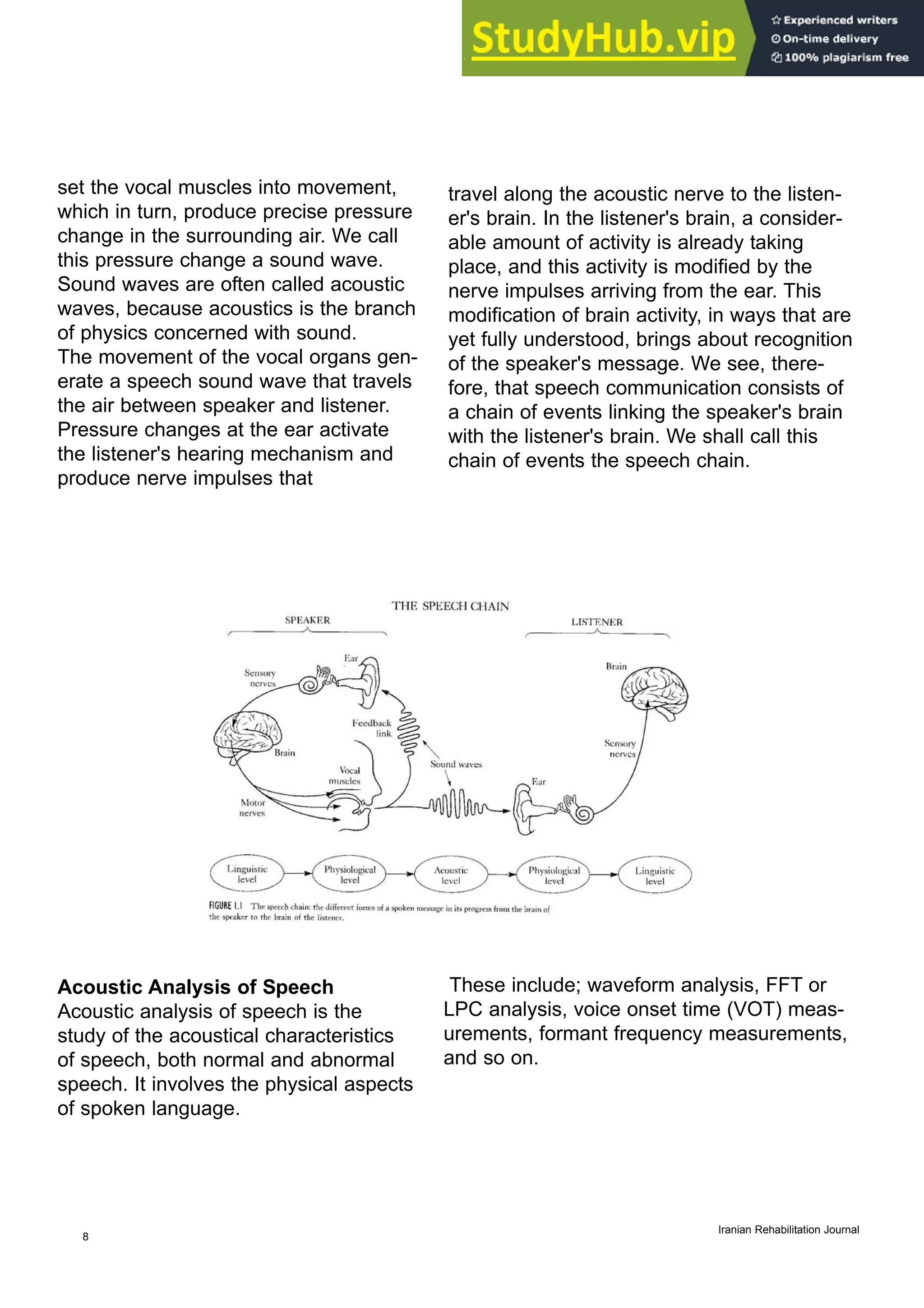 An Introduction To Speech Sciences (Acoustic Analysis Of Speech) | PDF
