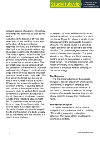 An Introduction To Speech Sciences (Acoustic Analysis Of Speech) | PDF