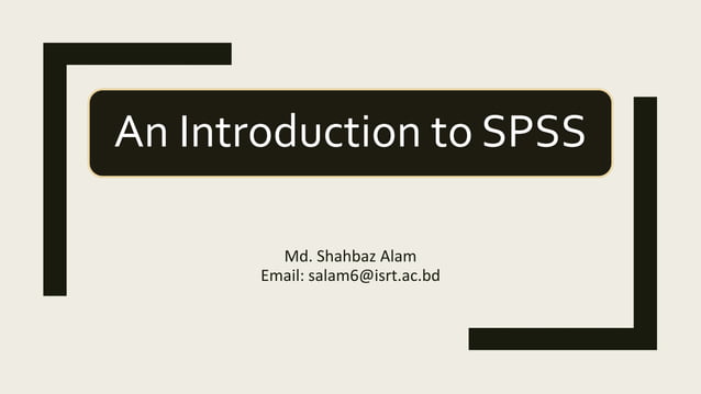 An Introduction To Spss Pptx Programming Languages Computing
