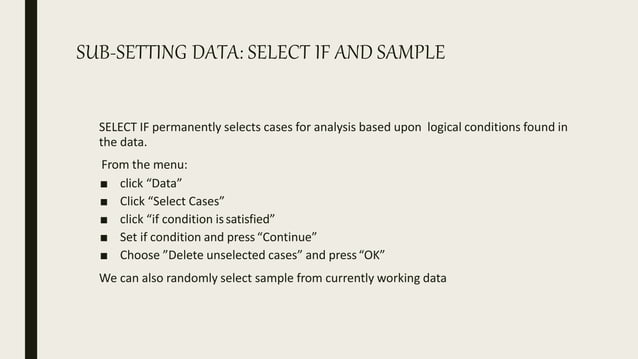 An Introduction To Spss Pptx Programming Languages Computing
