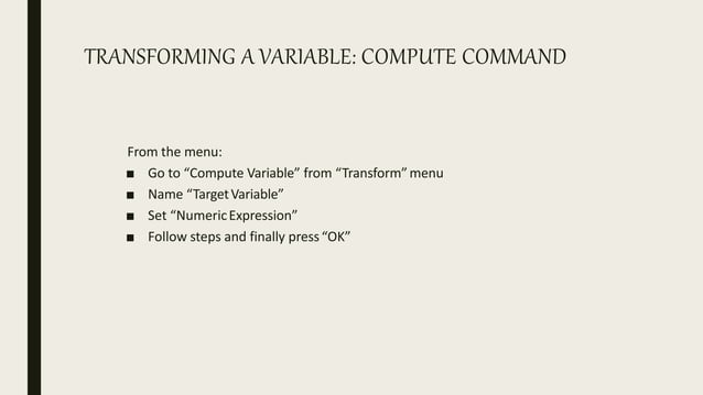 An Introduction To Spss Pptx Programming Languages Computing