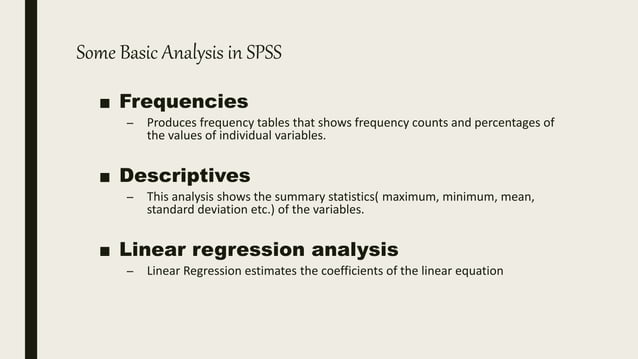 An introduction to spss | PPTX | Programming Languages | Computing