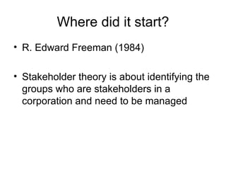 An Introduction To Stakeholder Theory | PPT