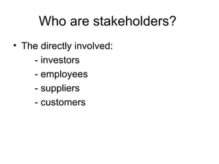 An Introduction To Stakeholder Theory | PPT