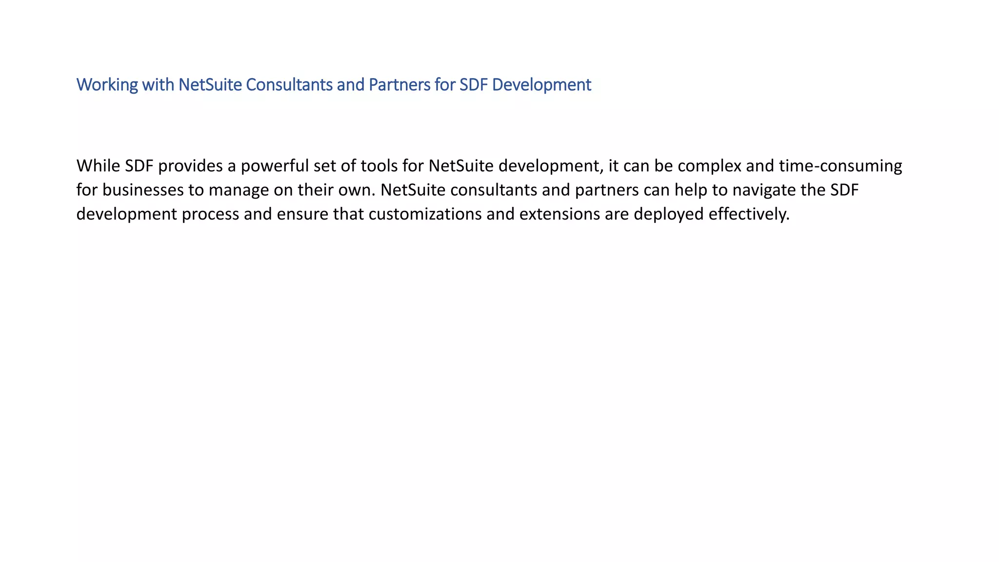 An Introduction To Suitecloud Development Framework Sdf In Netsuitepptx