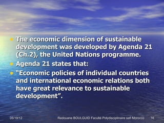 An introduction to sustainable development by redouane boulguid | PPT