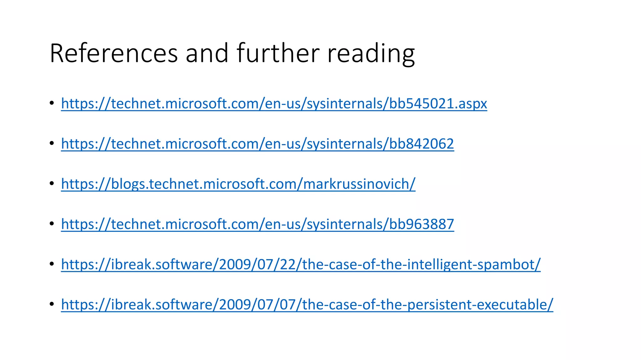 An Introduction to Sysinternals | PPTX