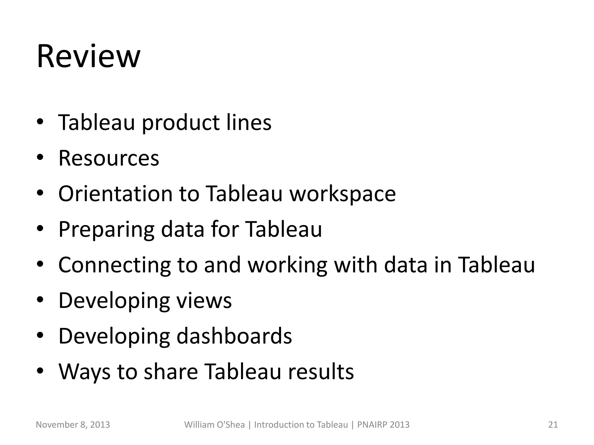 An introduction to Tableau | PDF