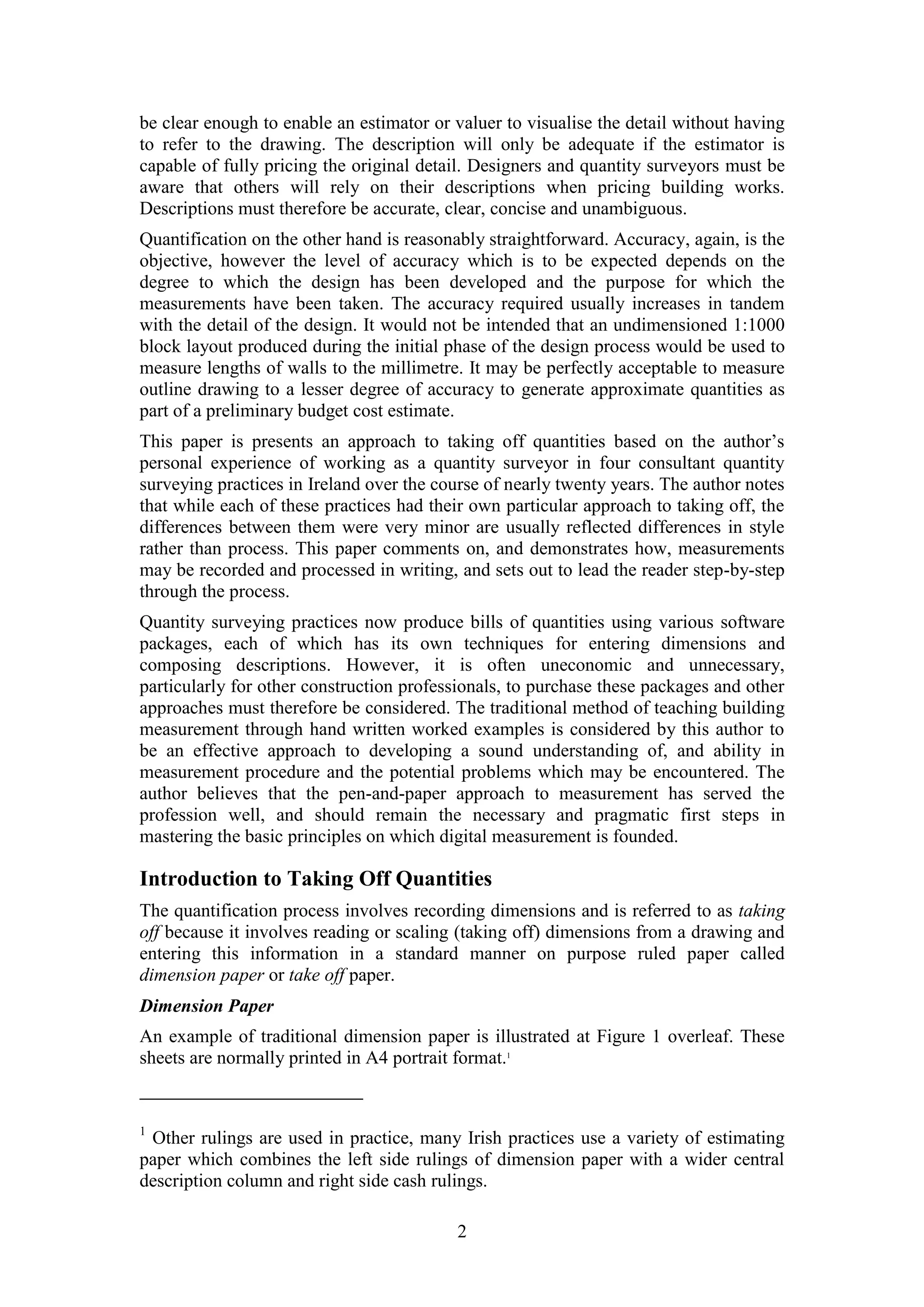 An introduction to taking off building quantities | PDF