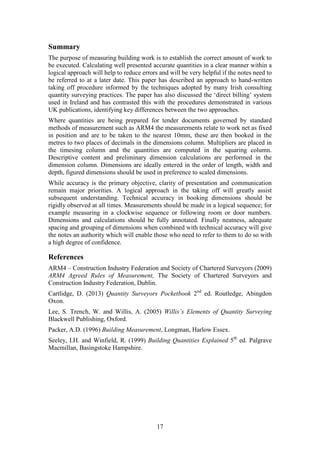 An introduction to taking off building quantities | PDF