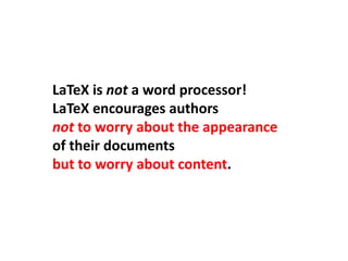 An introduction to TeX and LaTeX | PPT