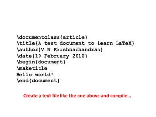 An introduction to TeX and LaTeX | PPT