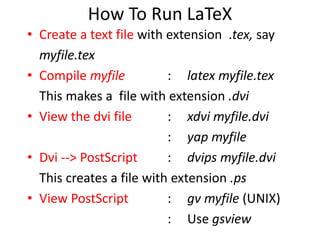 An introduction to TeX and LaTeX | PPT