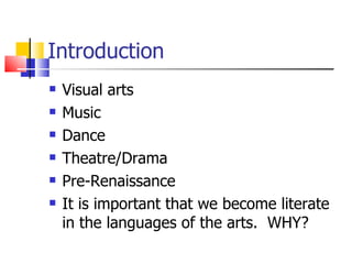 An introduction to the arts | PPT | Modern Art | Fine Art