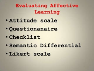 An introduction to the assessment of learning in the psychomotor and ...