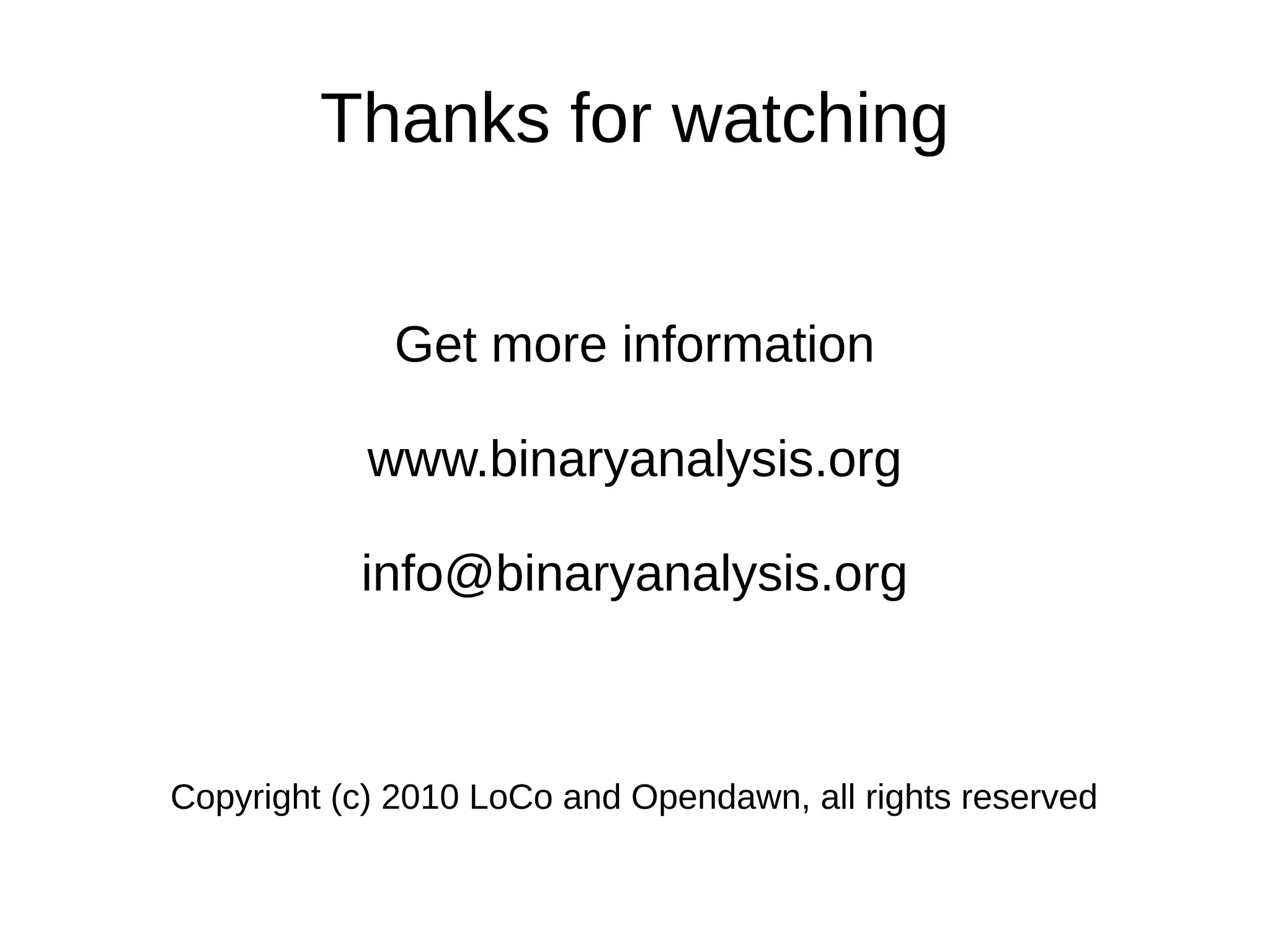 An Introduction to the Binary Analysis Tool | PPT