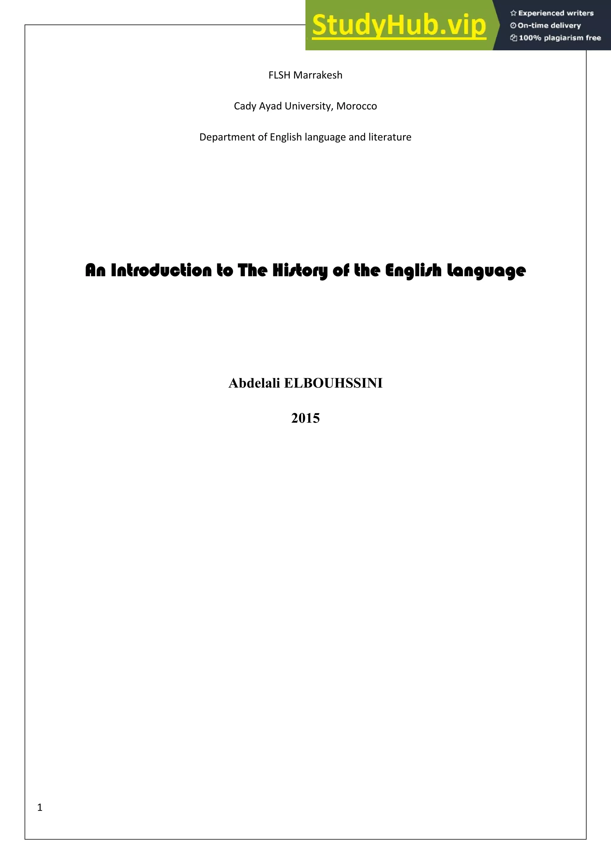 An Introduction To The History Of The English Language 1.Pdf