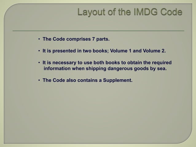 An introduction to the imdg code | PPT