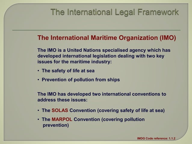 An introduction to the imdg code | PPT