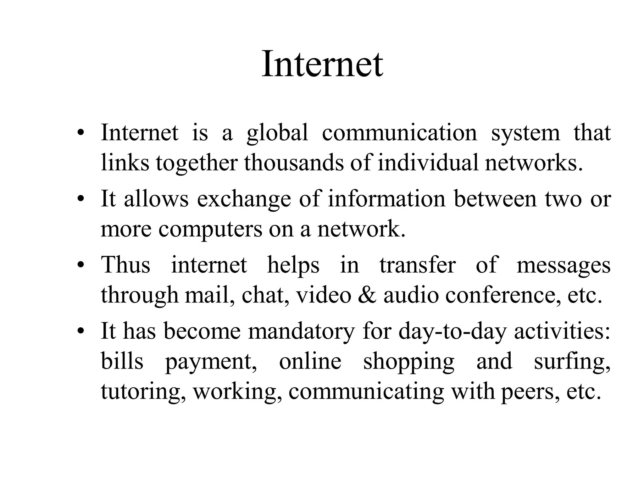 An introduction to the Internet | PDF