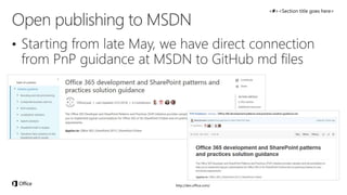An Introduction to the Office 365 Patterns and Practices Project | PPT
