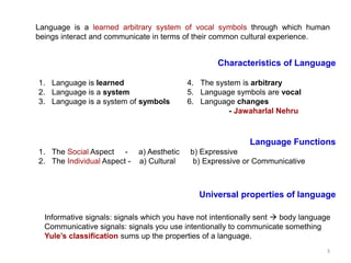 Properties of language morphology and communication | PPTX