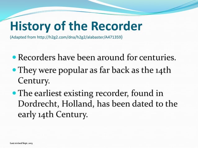 An introduction to the Recorder | PPTX