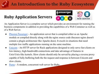 An introduction to the ruby ecosystem | PPT