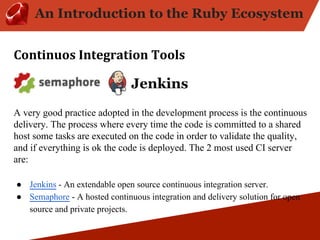 An introduction to the ruby ecosystem | PPT