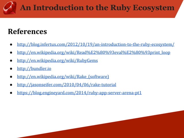 An introduction to the ruby ecosystem | PPT
