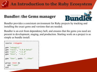 An introduction to the ruby ecosystem | PPT