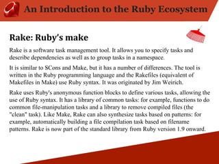 An introduction to the ruby ecosystem | PPT