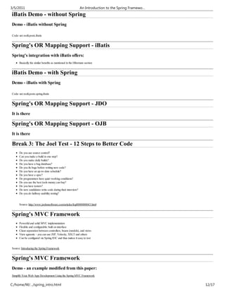 An introduction to the Spring Framework | PDF