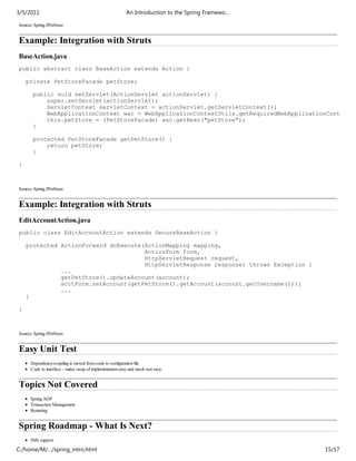An introduction to the Spring Framework | PDF