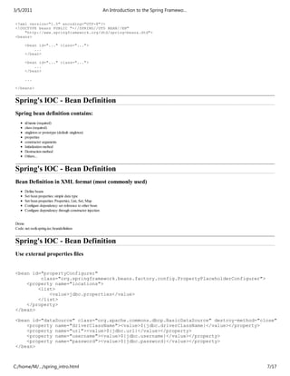 An introduction to the Spring Framework | PDF