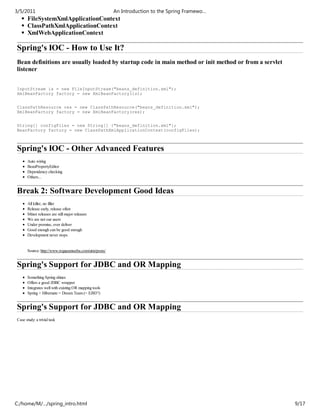An introduction to the Spring Framework | PDF