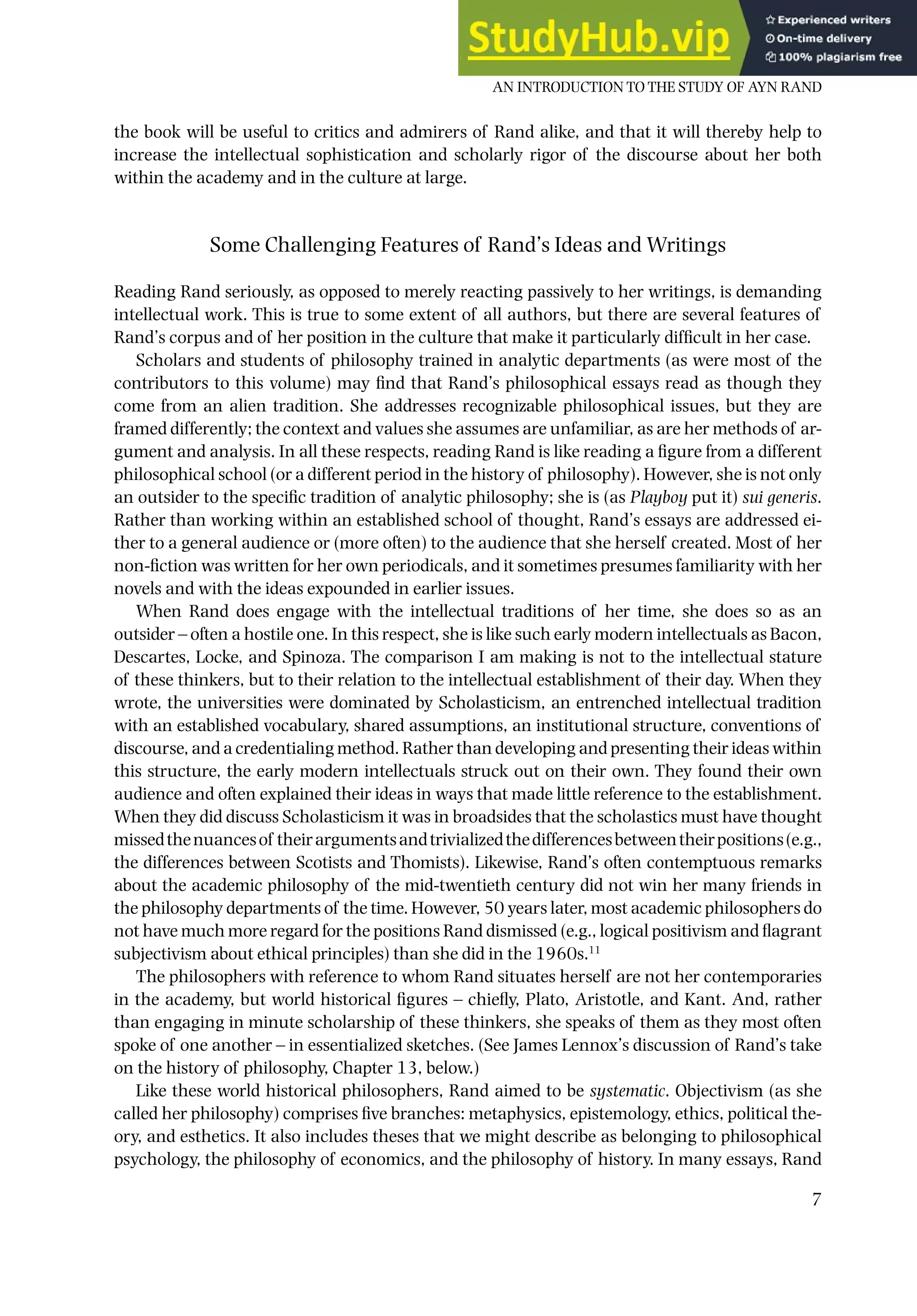 An Introduction To The Study Of Ayn Rand | PDF | Books and Literature